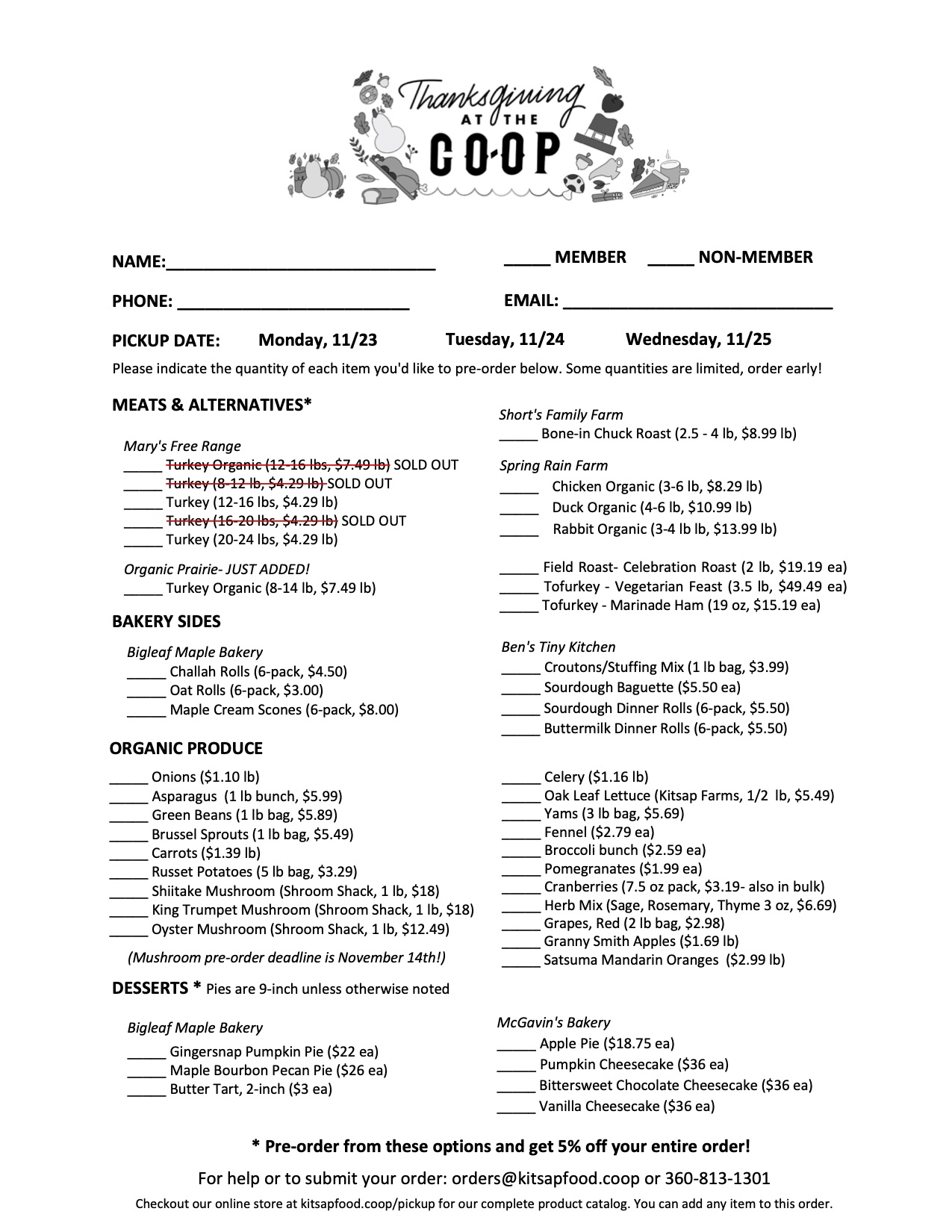 NEW ORDER FORM – Kitsap Community Food Co-op